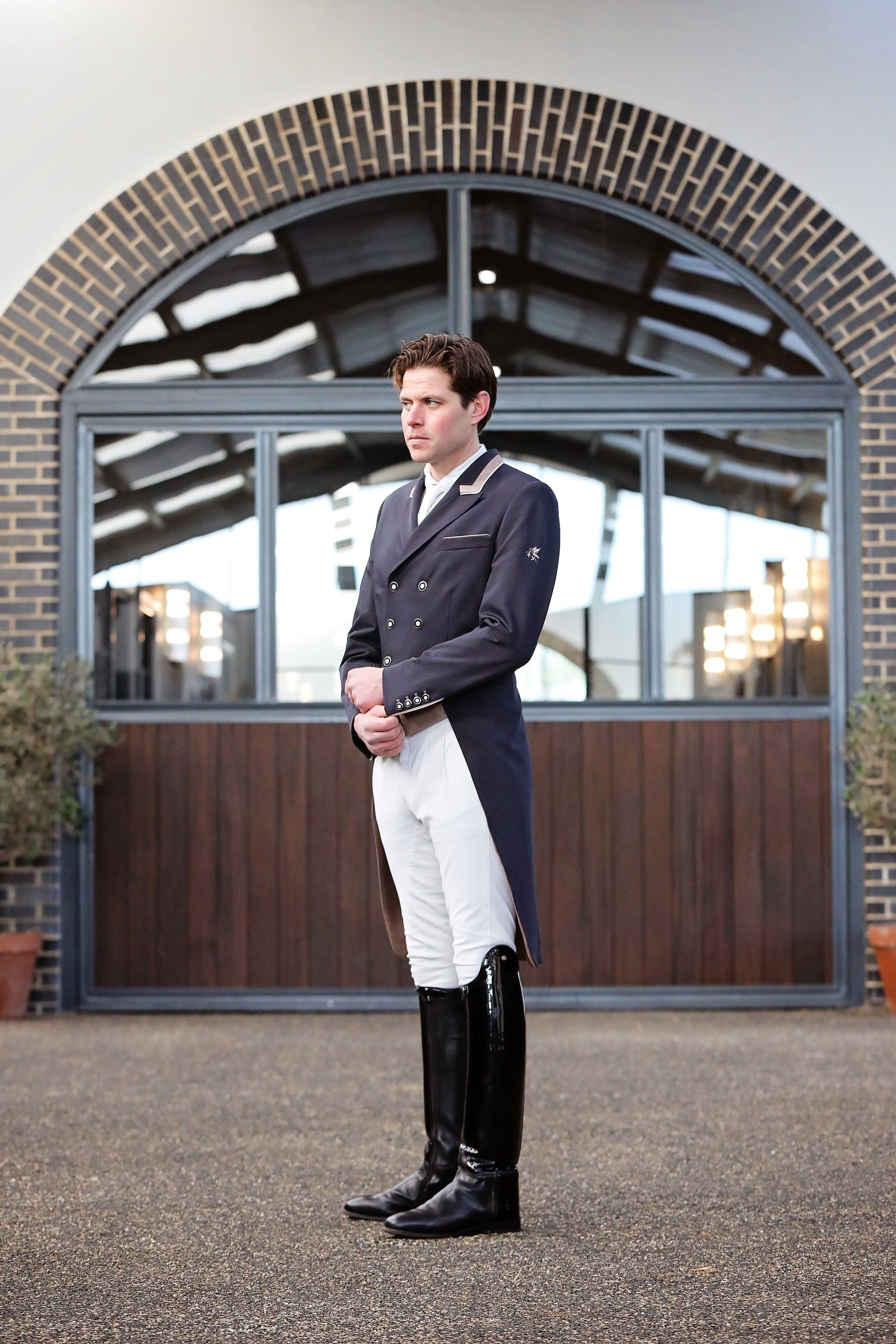 Men's Carl Dressage Tailcoat, Navy & Taupe – Flying Changes