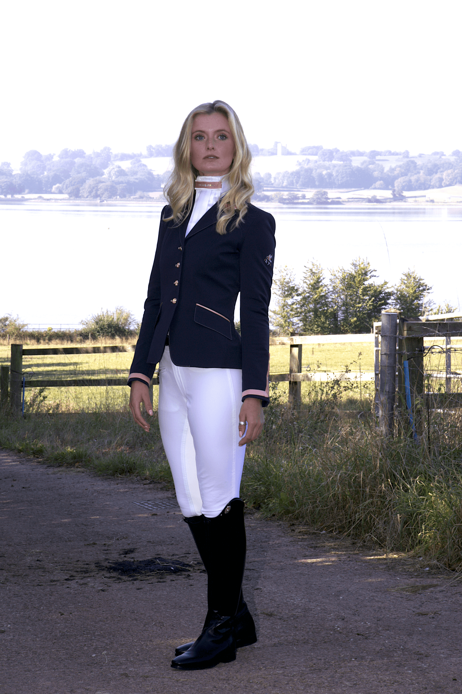 Ladies Charlotte Short Jacket, Navy & Copper – Flying Changes