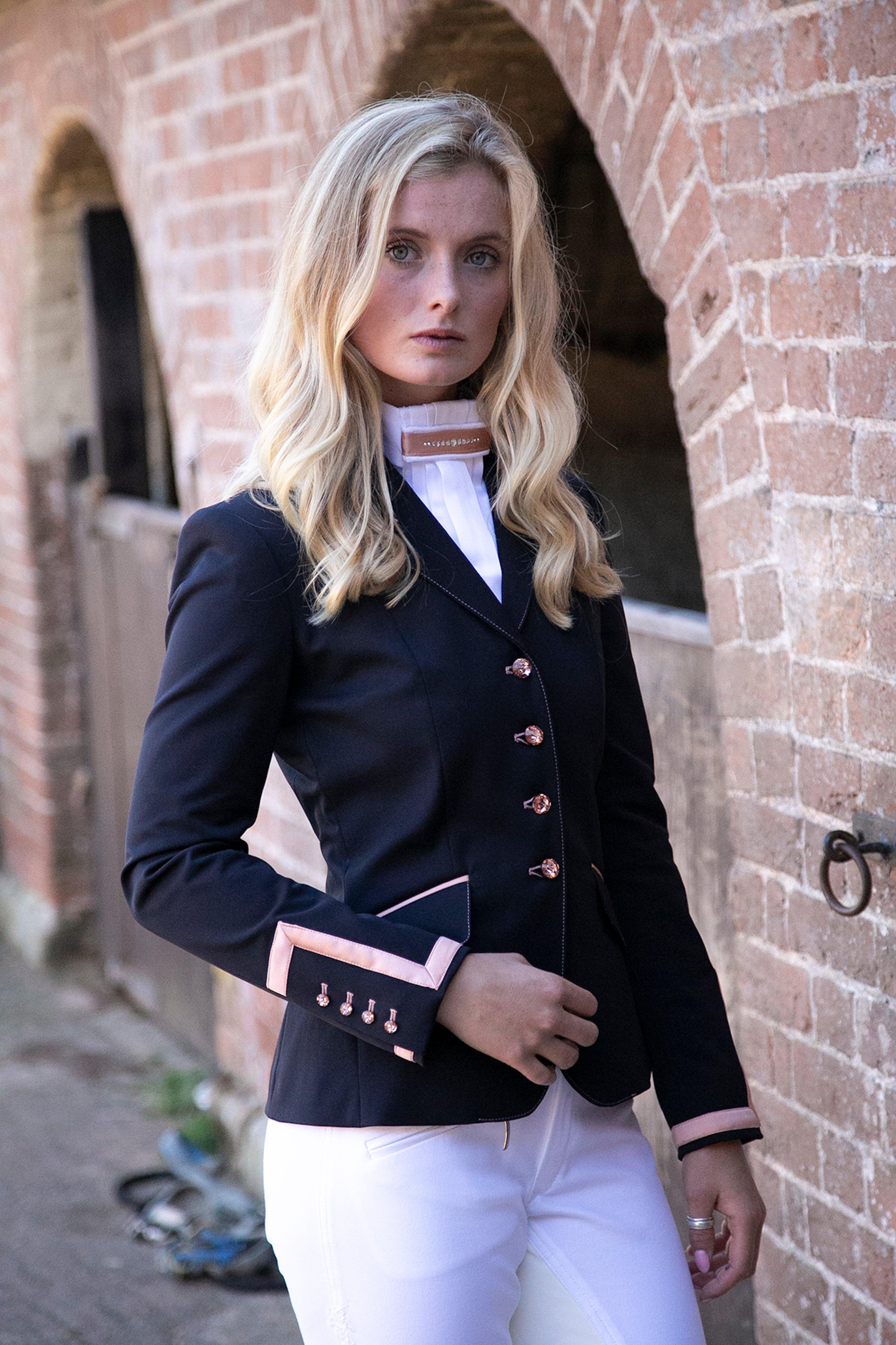 Ladies Charlotte Short Jacket, Navy & Copper – Flying Changes